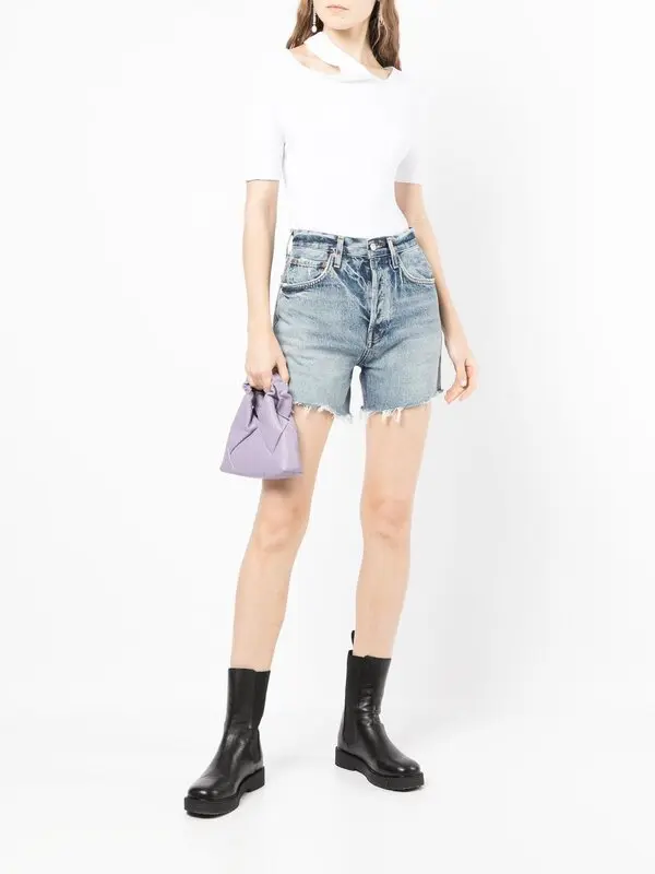 AGOLDE Riley Cut-off Denim Shorts
