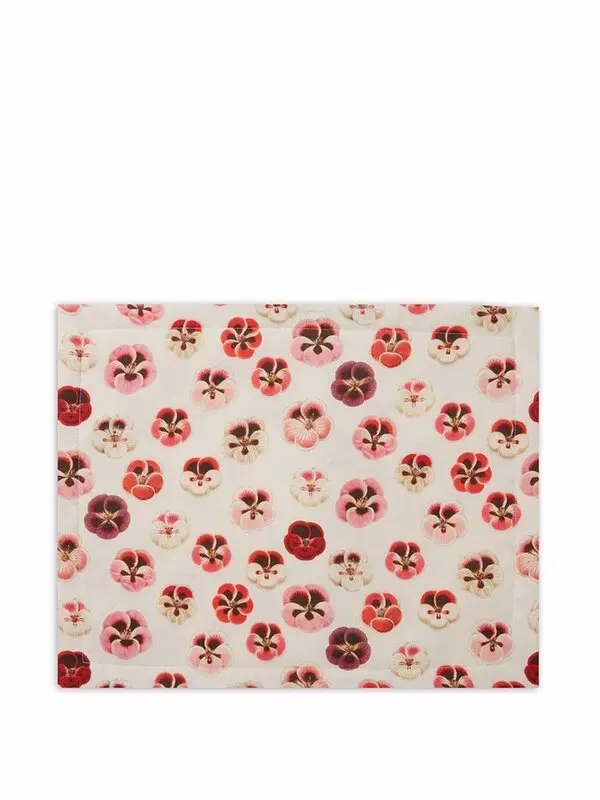 La DoubleJ Set Of 2 Pansy-print Table Mats