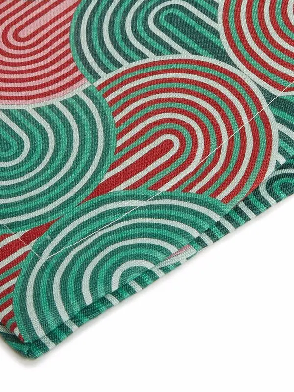 La DoubleJ Set Of 2 Geometric-print Table Mats - Green