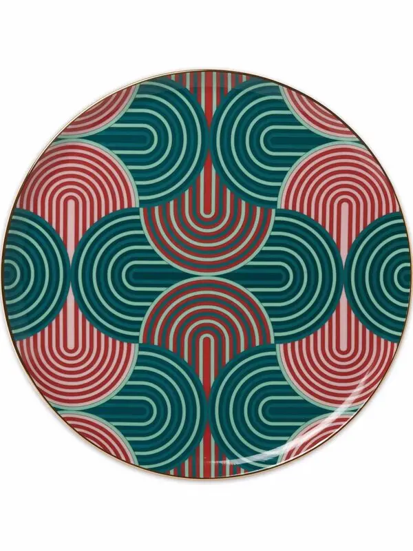 La DoubleJ Graphic-print Serving Platter - Green