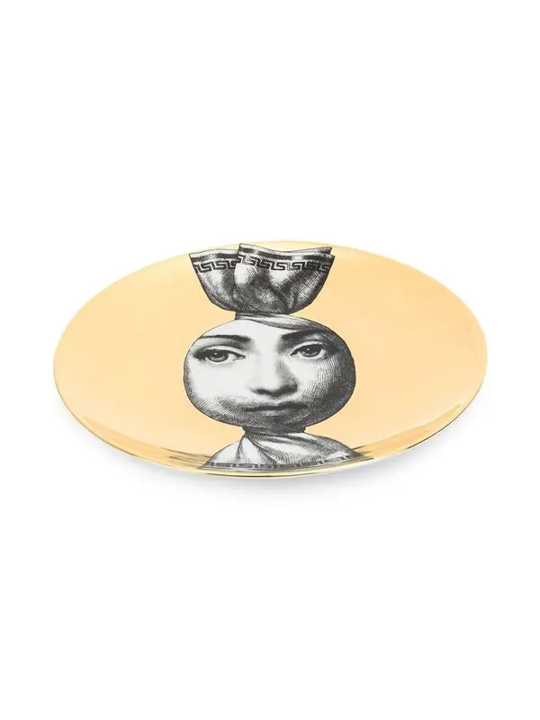 FORNASETTI Sweet Wrapper Face Print Plate