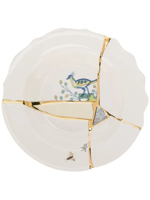 SELETTI Kintsugi Dessert Plate - White