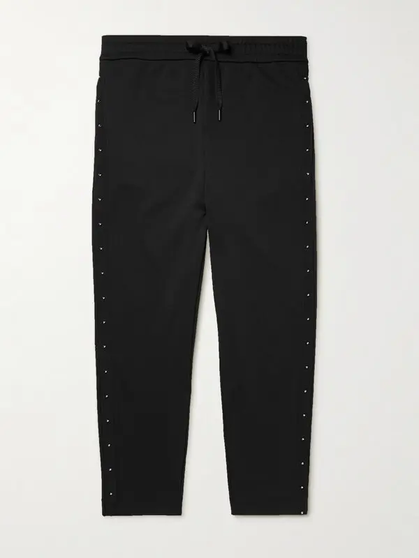Moncler Tapered Embellished Jersey Sweatpants