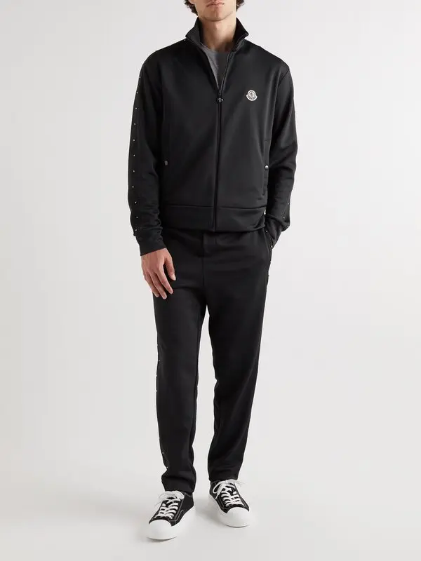 Moncler Tapered Embellished Jersey Sweatpants
