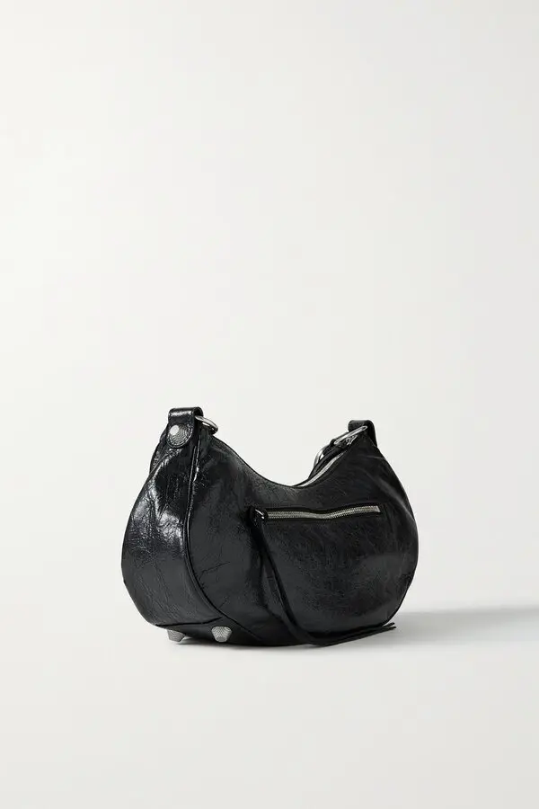 Balenciaga Le Cagole Small Crinkled-leather Shoulder Bag - Black