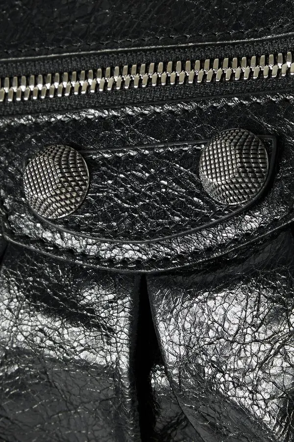 Balenciaga Le Cagole Small Crinkled-leather Shoulder Bag - Black