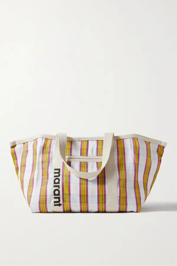 Isabel Marant Darwen Striped Canvas Tote
