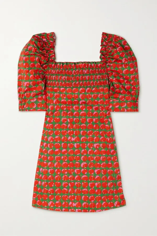 La DoubleJ Printed Cotton-blend Mini Dress - Red