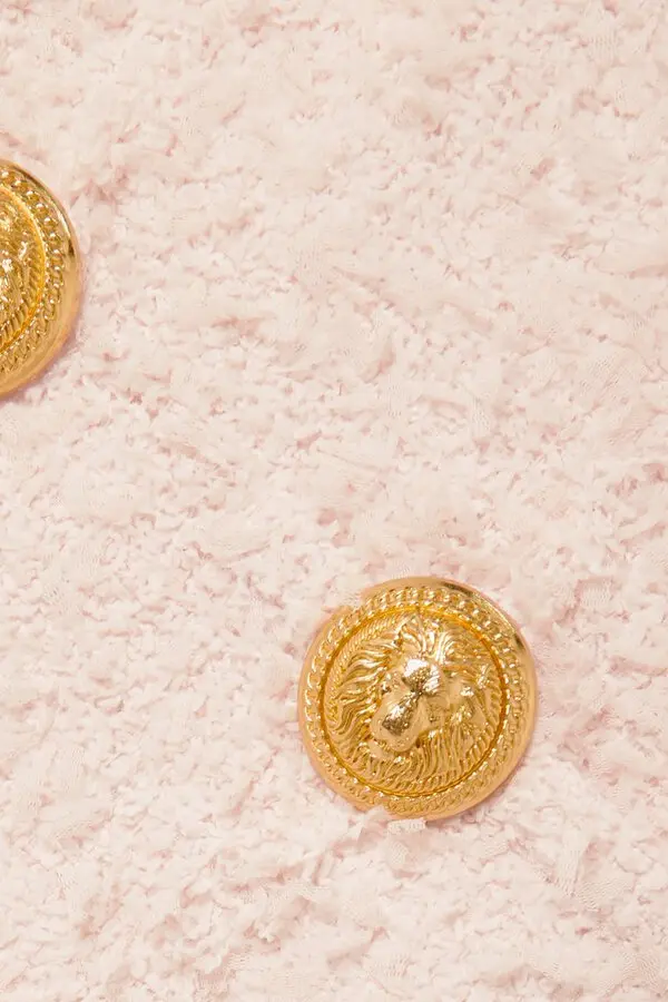 Balmain Button-embellished Bouclé-tweed Top
