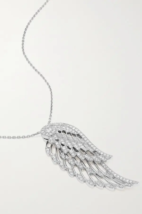 GARRARD Wings Embrace 18-karat Diamond Necklace - Silver