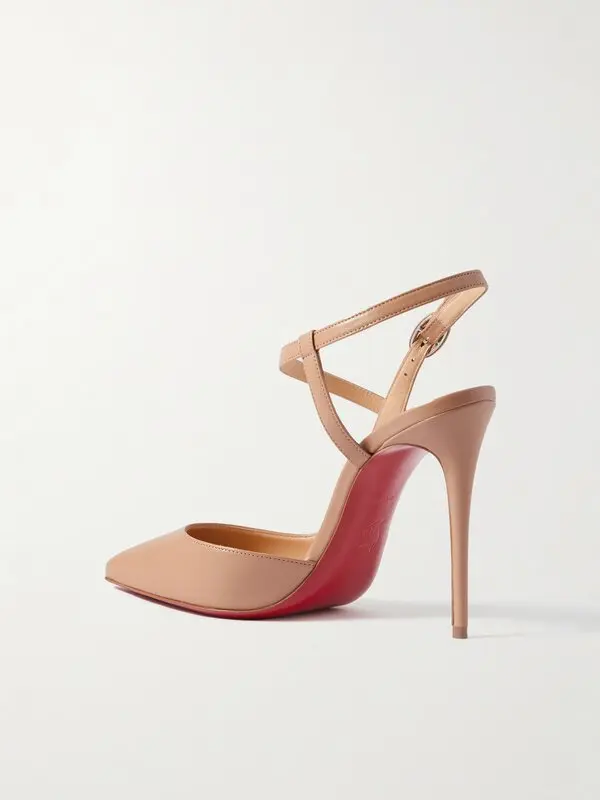 CHRISTIAN LOUBOUTIN Jenlove 100 Leather Slingback Pumps - Pink