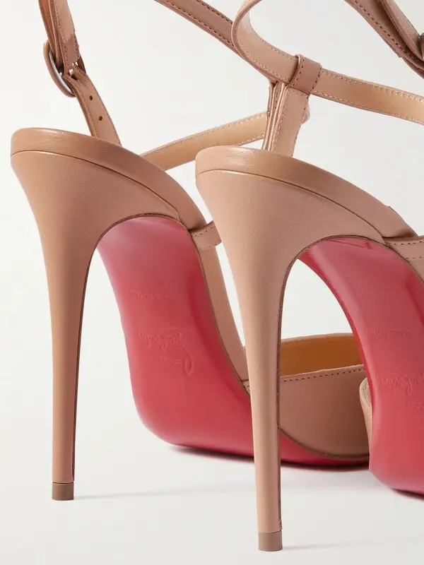 CHRISTIAN LOUBOUTIN Jenlove 100 Leather Slingback Pumps - Pink