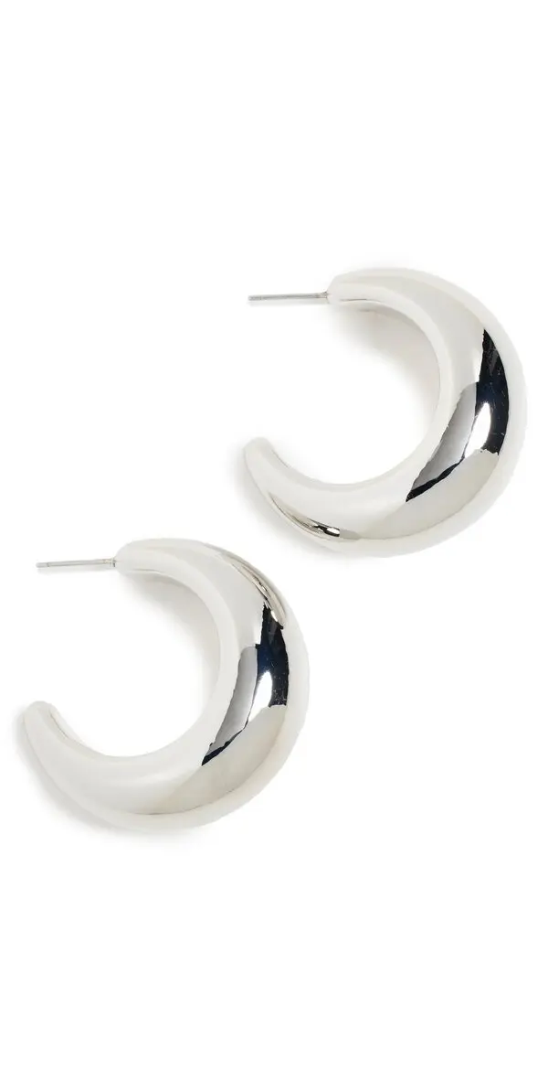 Shashi Tsuki Hoop Earrings - White Gold