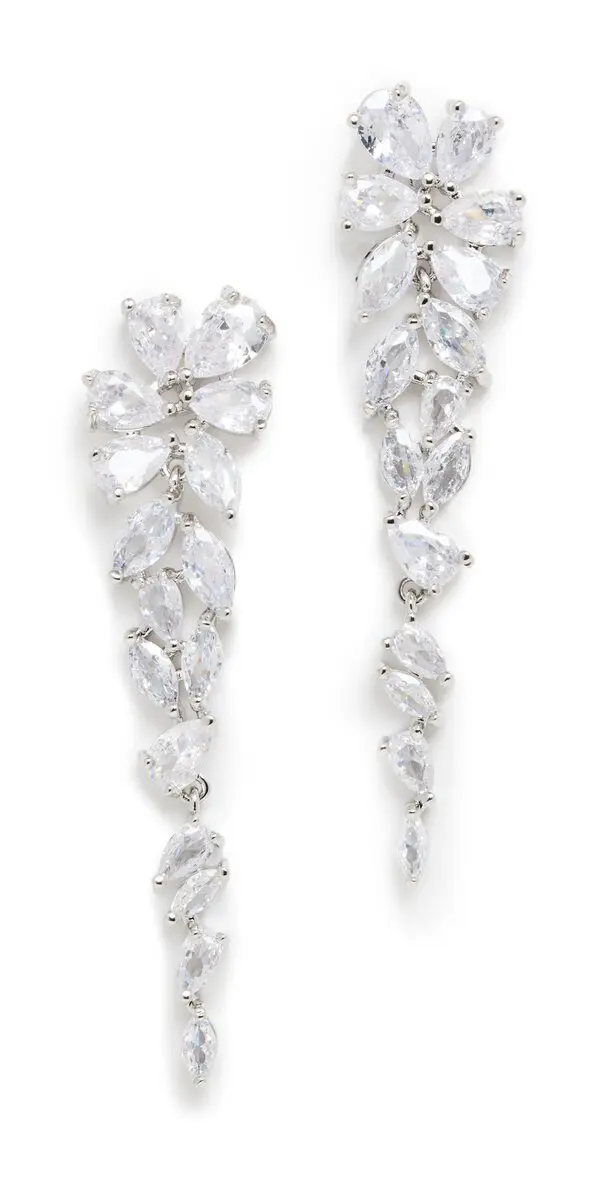 Shashi Estelle Dangle Earrings - White Gold