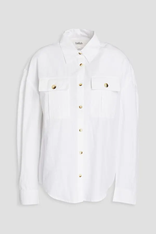Ba&sh Chemise Pleated Cotton Shirt - White