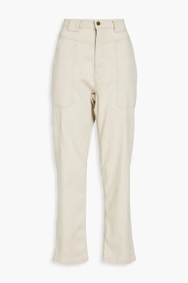 Ba&sh Curious Cotton-blend Twill Straight-leg Pants - Ecru