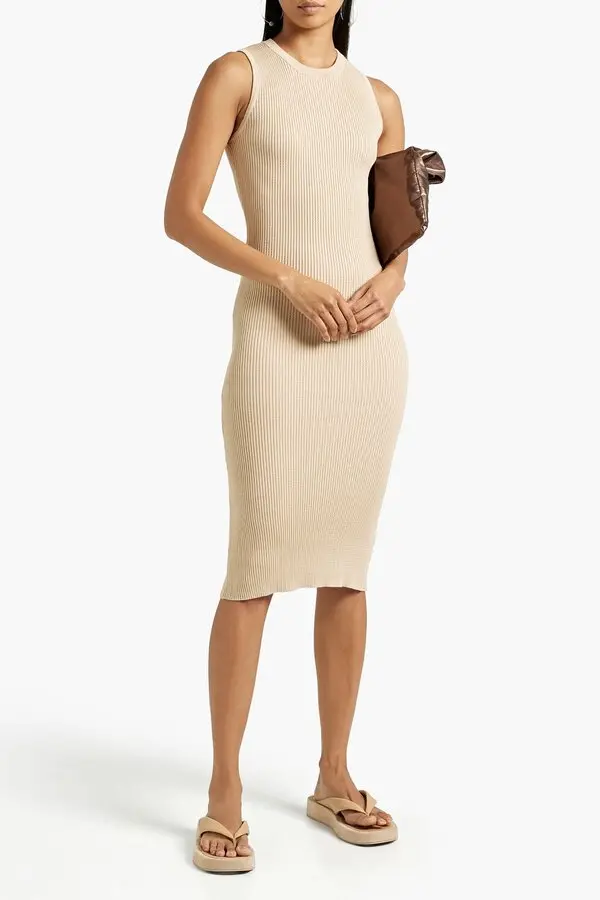Monrow Ribbedknit Midi Dress