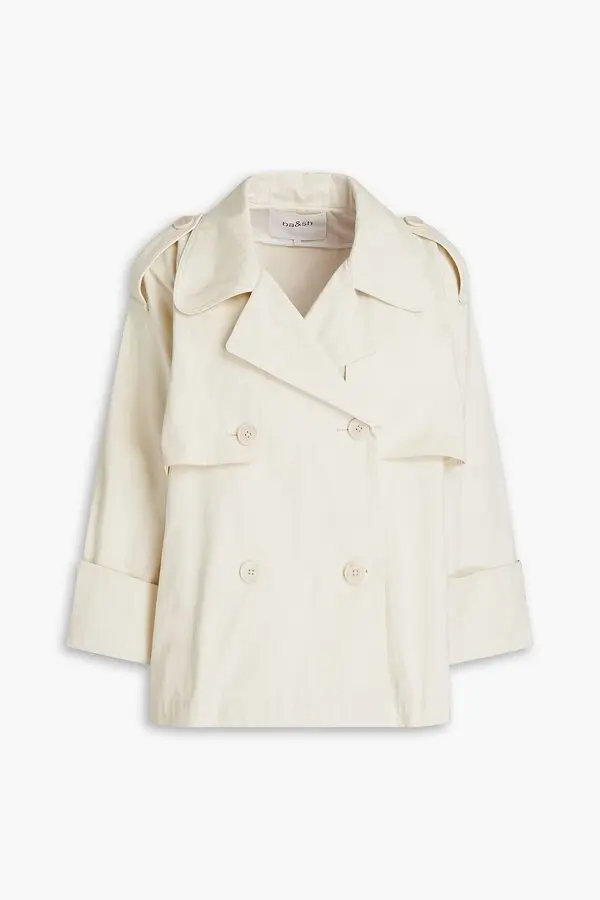 Ba&sh Brone Doublebreasted Cottongabardine Jacket - Ecru