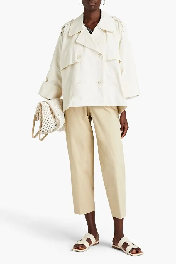 Ba&sh Brone Doublebreasted Cottongabardine Jacket