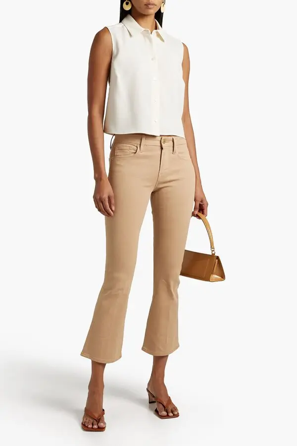 FRAME Le Crop Mini Boot Mid-rise Jeans - Beige