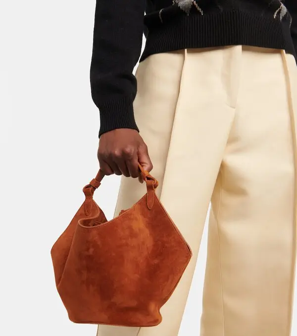 Khaite Lotus Mini Suede Tote