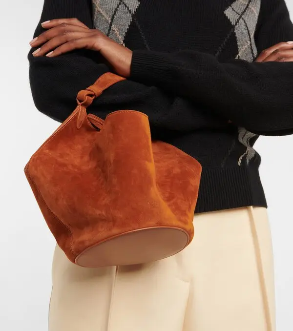 Khaite Lotus Mini Suede Tote
