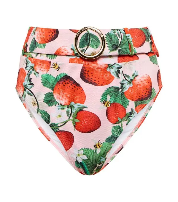 ALEXANDRA MIRO Ursula Printed Bikini Bottom - Red