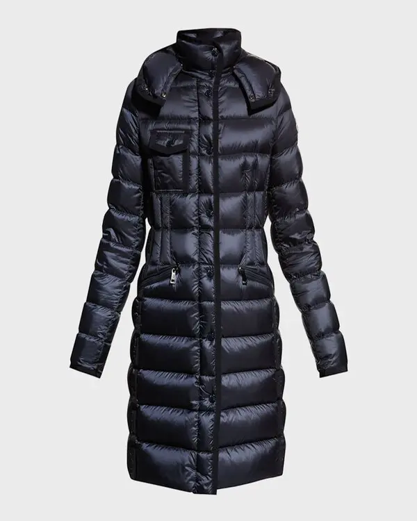 Moncler Hermine Hooded Puffer Jacket - Navy | Editorialist