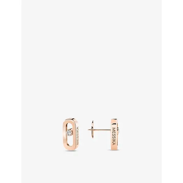 Messika Move Uno 18ct Gold And Diamond Earrings - Rose Gold