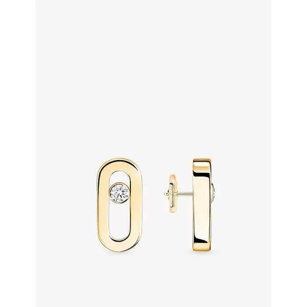 Messika Move Uno 18ct Gold And Diamond Earrings - Yellow