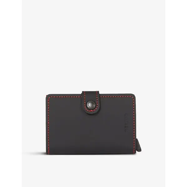 SECRID Miniwallet Leather And Aluminium Wallet - Black & Red