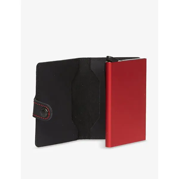 SECRID Miniwallet Leather And Aluminium Wallet - Black & Red