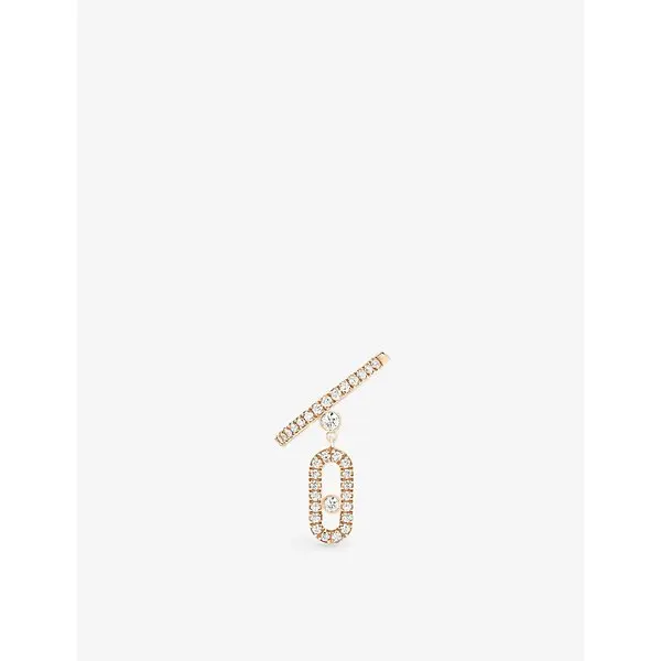 Messika Move Uno Pavé Drop 18ct Gold And Diamond Earring - Rose Gold
