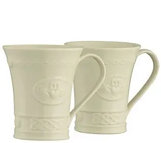BELLEEK Set Of 2 Claddagh Mugs - One-color