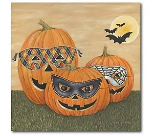COURTSIDE MARKET Funny Pumpkins 16x16 Canvas Wa Ll Art - One-color