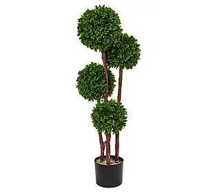 NEARLY NATURAL 3' Boxwood Topiary Tree By - One-color