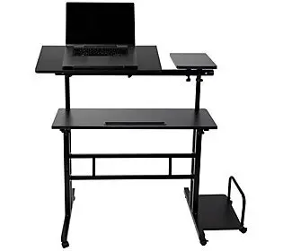 MIND READER Mobile Xl Sitting And Standing Work Station Desk