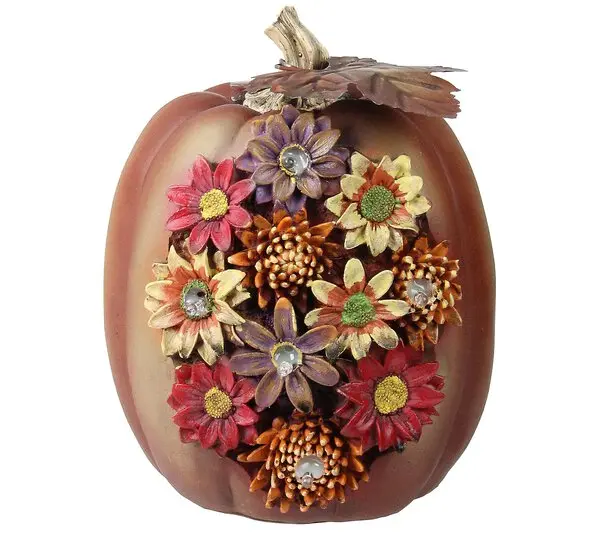 NORTHLIGHT 7.75' Brown & Red Solar Pumpkin Than Ksgiving Decor - One-color