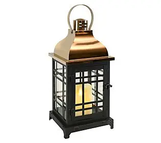 LUMABASE Metal Lantern With Moving Flame Led Ca Ndle - One-color