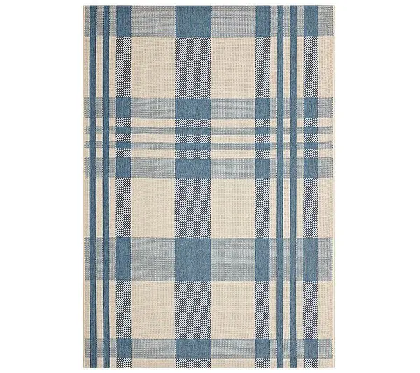 SAFAVIEH 8' X 11' Plaid Indoor/outdoor Rug - One-color
