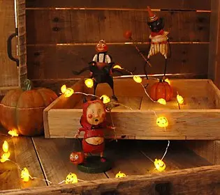LUMABASE Set Of 2 Jack-o'-lantern Mini Led Stri Ng Lights