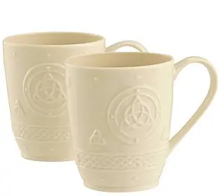 BELLEEK Set Of 2 Celtic Mugs - One-color