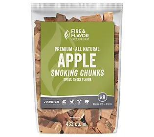 FIRE & FLAVOR 4lb Bag All Natural Smoking Apple Wood Chunks - One-color