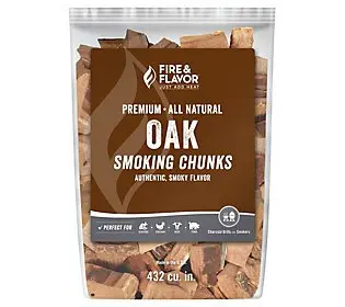 FIRE & FLAVOR 4lb Bag Premium Natural Smoking O Ak Wood Chunks - One-color