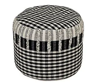OX BAY TRADING CO. Ox Bay Trading & Supply Co. Buffalo Check Pouf - One-color
