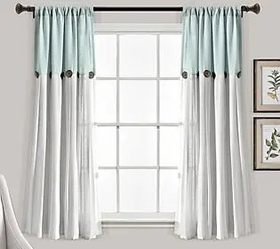 LUSH DECOR Linen Button 40'x63' Single Window Panel Lus H Decor - One-color