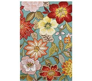 NOURISON HOME Fantasy Aqua 3'6 X 5'6 Area Rug - One-color