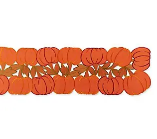 DESIGN IMPORTS 14' X 108' Embroidered Pumpkins Ble Runner
