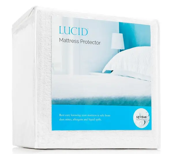 LUCID Comfort Collection Mattress Protector, Qu Een - One-color