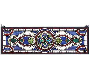 MEYDA Tiffany Style Evelyn In Lapis Transom Window Pa Nel - One-color